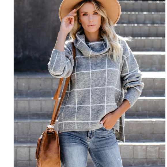 S. the Widow | Sweaters | Ibbie Plaid Turtleneck Sweater | Poshmark